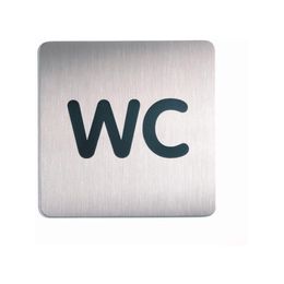 Durable T&uuml;rschild Picto quadratisch 'WC' 150x150mm metallic silber | Gr.: onesize