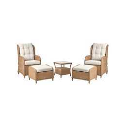 Beliani 5-tlg Lounge Set PONZA in Braun/Wei&szlig; | Gr.: onesize