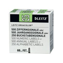 Leitz Jahrgangssignal Orgacolor 2025 67551055 gr&uuml;n 500 St&uuml;ck | Gr.: onesize