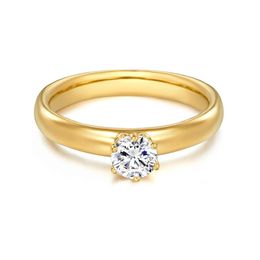 Trilani Ring aus Sterling Silber mit Zirkonia in gelbgold | Gr.: 49