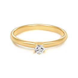 Trilani Ring aus Sterling Silber mit Zirkonia in gelbgold | Gr.: 54