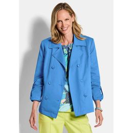 GOLDNER Kurzgr&ouml;&szlig;e: Elegante Kurzjacke mit Reverskragen in blau | Gr.: 23