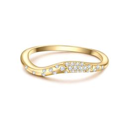 Glanzst&uuml;cke M&uuml;nchen Glanzst&uuml;cke M&uuml;nchen Ring aus Sterling Silber mit Zirkonia in gelbgold | Gr.: 52