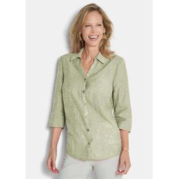 GOLDNER Viskosebluse mit filigranem Muster in salbei | Gr.: 44