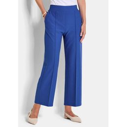 GOLDNER Kurzgr&ouml;&szlig;e: Elegante Stoffhose mit Biesen in royalblau | Gr.: 25