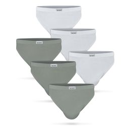 Normani 6 Slips aus Baumwolle mit Stretchbund f&uuml;r Herren in 3 x Wei&szlig; 3 x Grau | Gr.: L