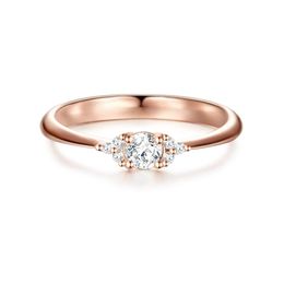 Trilani Ring aus Sterling Silber mit Zirkonia in ros&eacute;gold | Gr.: 61