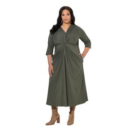 Ulla Popken Kleid in olivgrau | Gr.: 62/64
