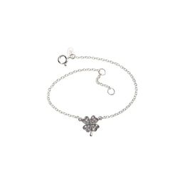 SILBERKETTEN-STORE 925 Silber Armband "Kleeblatt" mit Zirkonia | Gr.: 18