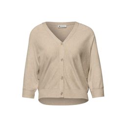 Street One V-Neck Button Up Cardigan in Cotton Beige Mel. | Gr.: 40