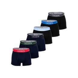 Lacoste Boxershort 6er Pack in Schwarz/Blau/Grau/Dunkelblau/Gr&uuml;n/Rot | Gr.: S