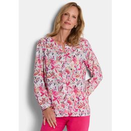 GOLDNER Kurzgr&ouml;&szlig;e: Druckbluse mit floralem Design in bunt / gemustert | Gr.: 25