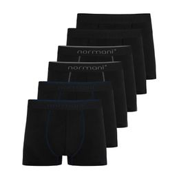 Normani 6x Herren Baumwoll-Boxershorts in Dunkelblau/Grau/Schwarz | Gr.: S