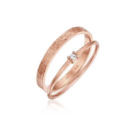 Elli Ring 925 Sterling Silber Ring Set in Rosegold | Gr.: 56