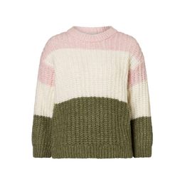 More & More More & More cooler 3/4 Arm Rippstrickpullover, gestreift in rose/green/ecru | Gr.: 42