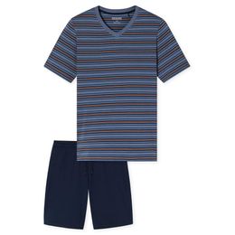 Schiesser Pyjama Casual in blaugrau | Gr.: 48