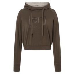 super.natural Merino Hoodie W LIQUID FLOW LOGO HOODIE in dark | Gr.: S