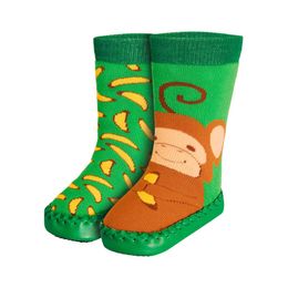 Playshoes H&uuml;ttenschuh Affe in Gr&uuml;n | Gr.: 26/27