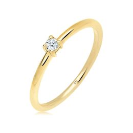 Elli DIAMONDS Ring 375 Gelbgold Verlobungsring in Wei&szlig; | Gr.: 58