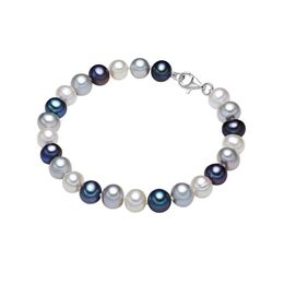 Valero Pearls Perlen-Armband aus Sterling Silber mit S&uuml;&szlig;wasser-Zuchtperle in multicolor | Gr.: 16 cm