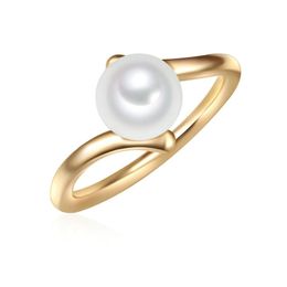 Valero Pearls Ring aus Sterling Silber mit S&uuml;&szlig;wasser-Zuchtperle in gelbgold | Gr.: 52
