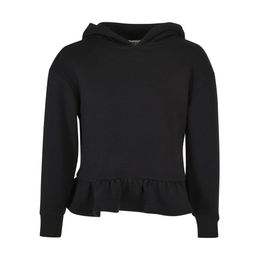 Urban Classics Damen Girls Organic Volants Hoody in black | Gr.: 110/116