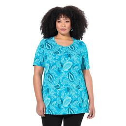 Ulla Popken Longshirt in tiefes aqua | Gr.: 42-44