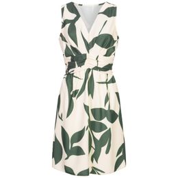 CLOUD 5IVE Damen Shirtkleid "CLOUD 5IVE Dress with floral print"gr&uuml;n, beige, Gr. L, 95% Polyester, 5% Elasthan, Kleider