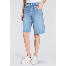 Jeansbermudas Herrlicher "Brooke Bermuda Denim", Damen, Gr. 27, N-Gr, sky worn, Denim/Jeans, Obermaterial: 99% Baumwolle, 1% Elasthan, loose fit knielang, Jeans, mit weitem Bein