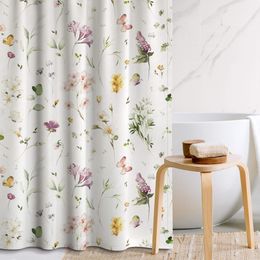 Duschvorhang Wildblumen Aquarell Muster