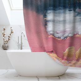Duschvorhang Rosa Sturm mit Gold