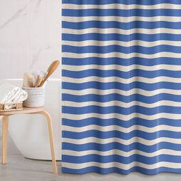 Duschvorhang Sommerurlaub Blaue Streifen