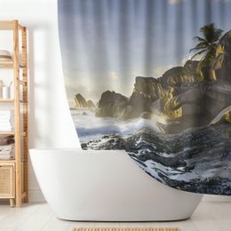 Duschvorhang Sonnenuntergang im Inselparadies