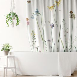 Duschvorhang Tanzende Schmetterlinge auf Wildblumen