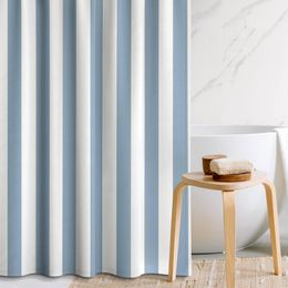 Duschvorhang L&auml;ngsstreifen in Pastell Blau
