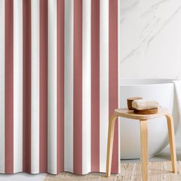 Duschvorhang L&auml;ngsstreifen in Vintage Rot