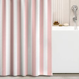 Duschvorhang L&auml;ngsstreifen in Blass Pink