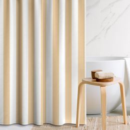 Duschvorhang L&auml;ngsstreifen in Pastell Orange