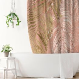 Duschvorhang Palmenbl&auml;tter Rosa und Gold I