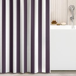 Duschvorhang L&auml;ngsstreifen in Dunklem Violett