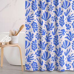 Duschvorhang Matisse - Blaue Bl&auml;tter Muster