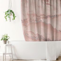 Duschvorhang Farbexperimente Marmor Rose und Glitzer