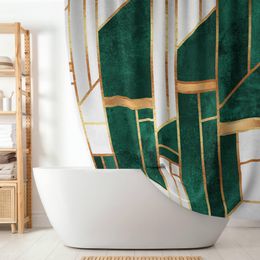 Duschvorhang Emerald und Gold Geometrie