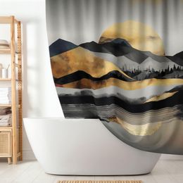 Duschvorhang Geometrische Landschaft