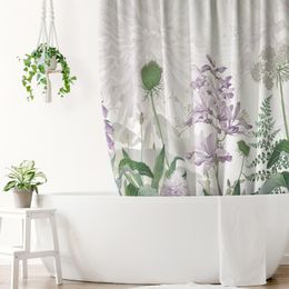 Duschvorhang Fingerhut in zarter Blumenwiese