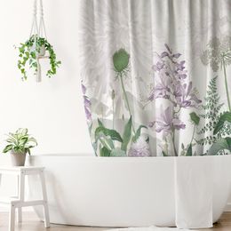 Duschvorhang Fingerhut in zarter Blumenwiese