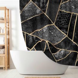 Duschvorhang Graue Dreiecke Gold