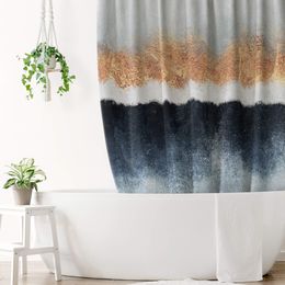 Duschvorhang Goldener Horizont Aquarell