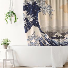 Duschvorhang Illustration - Die gro&szlig;e Welle von Kanagawa