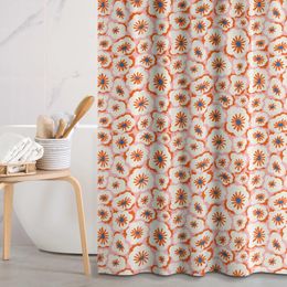 Duschvorhang Retro Bl&uuml;ten Muster Rosa